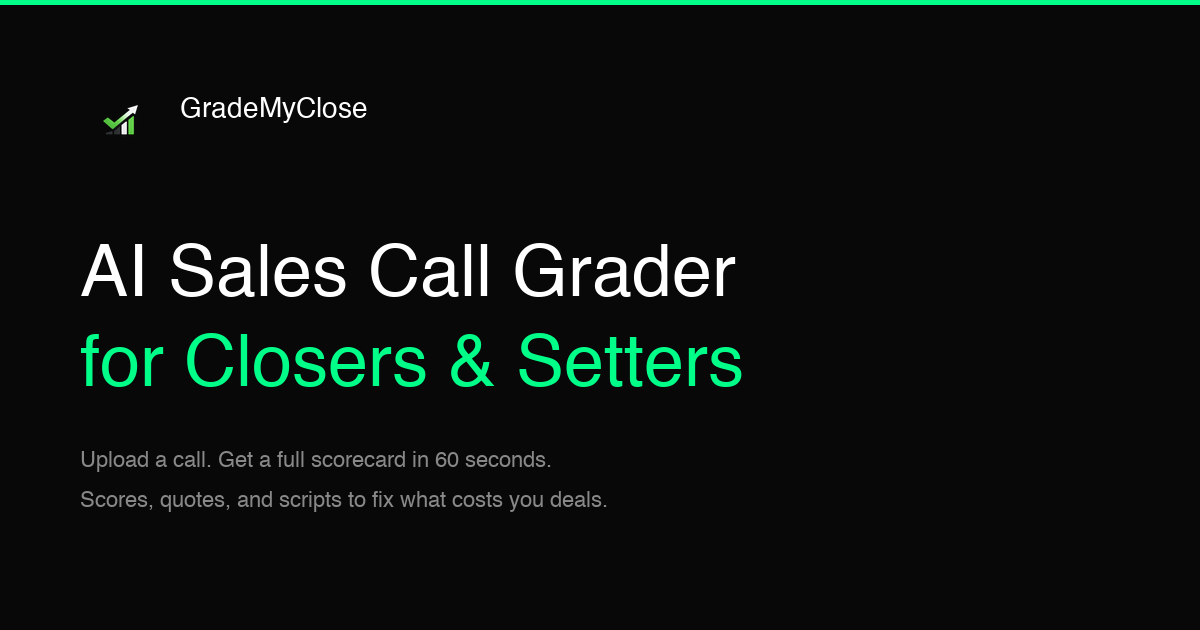 GradeMyClose — AI Sales Call Grading Tool | Score, Fix & Improve Every Call